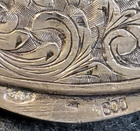 Vintage 800 Italian Silver Ornate Etched Round Compact MARKED 241FI 800 ...