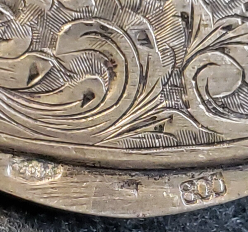 Vintage 800 Italian Silver Ornate Etched Round Compact MARKED 241FI 800 ...