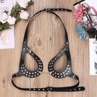 Sexy Women PU Leather Open Cup Chest Bra Body Top Harness Adjustable ...