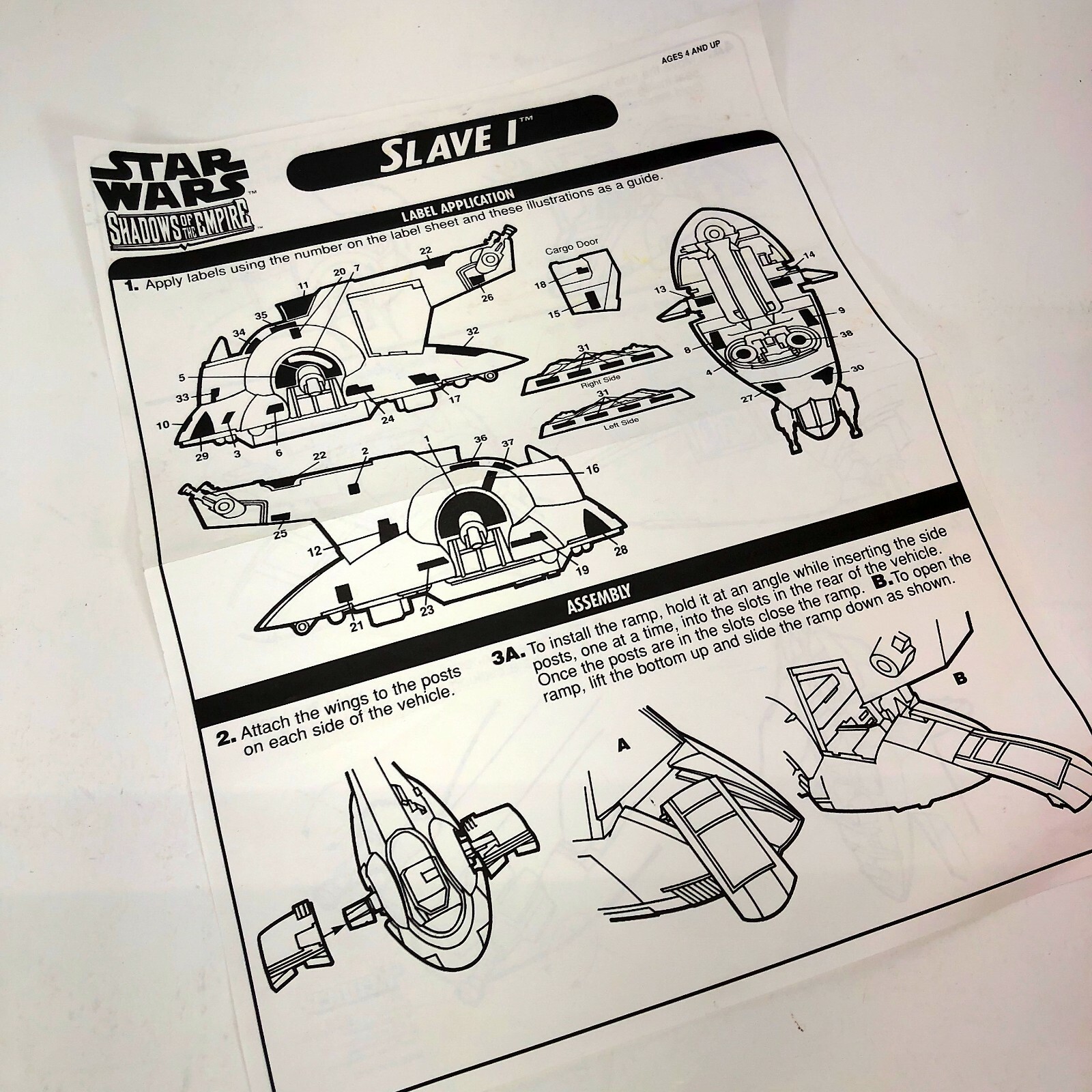 Star Wars Shadows Of The Empire Slave 1 Blueprint Instructions ONLY ...
