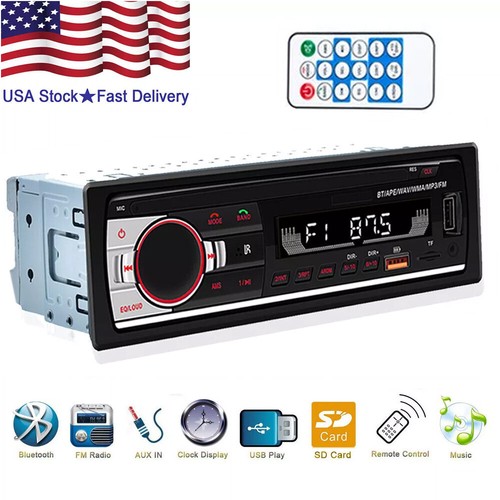 Bluetooth Car Stereo Audio In-Dash FM Aux Input Receiver TF USB MP3 ...