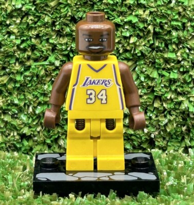 Shaquille O’Neal Lego Minifigure - Los Angeles Lakers #34 Home Gold ...