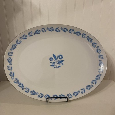 14” Symphony In Blue Fine China Japan Serving Platter Blue Cornflower ...