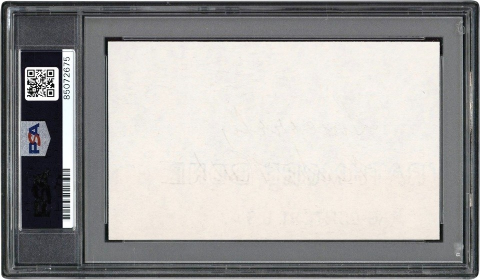 Babe Ruth Signed and Inscribed Sincerely, 3" x 5" Autograph. PSA Gem ...