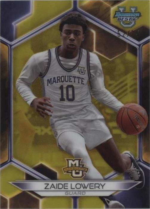 2023-24 Bowman University Best - Zaide Lowery #48 Yellow Refractor /75 ...