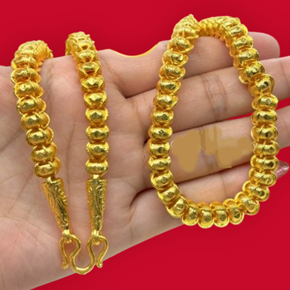 Thai Baht Gold Plate 22k 23k 24k Necklace Yellow Chain Goldsmith ...