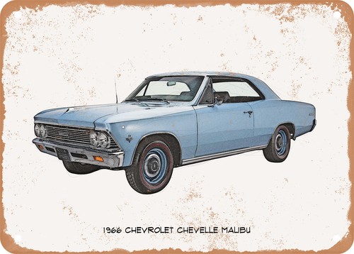 Classic Car Art - 1966 Chevy Chevelle Malibu Pencil Sketch - Rusty ...