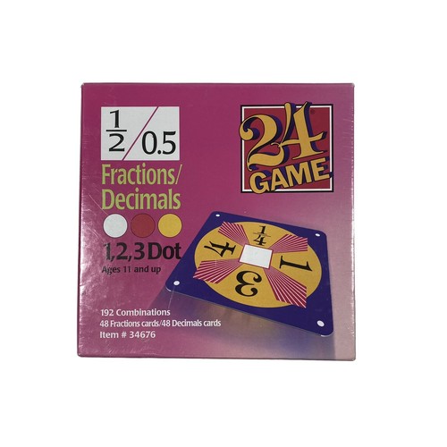 NEW 24 Game: 48 Fractions/Decimals Math Card Game- 192 Combinations ...