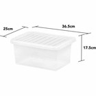 Plastic Storage Boxes Crystal Clear 11L Box & Lid Home Office Stackable ...