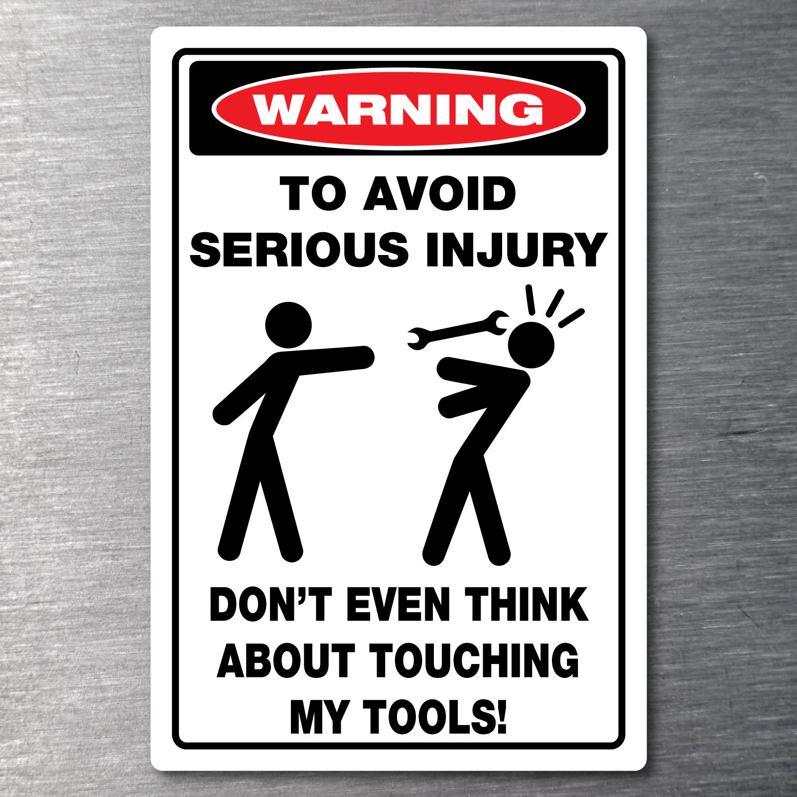 Tool box warning don't touch my tools sticker 150mm quality waterproof ...