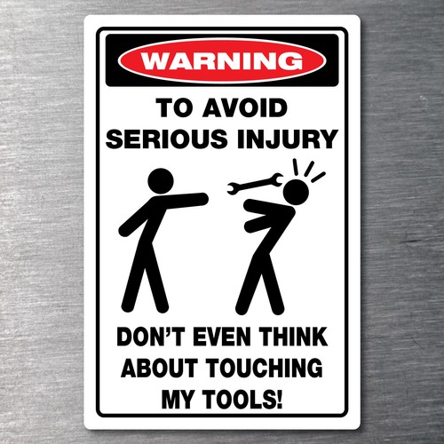 Tool box warning don't touch my tools sticker 150mm quality waterproof ...