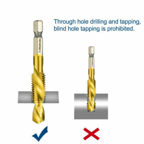 1/4 Hex Shank Metric Thread Cutter Set and M3-M10 HSS Drill Tap Bits ...
