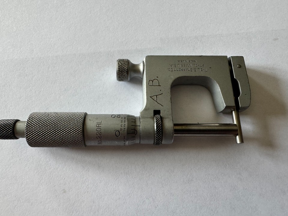 0-1" STARRETT Interchangeable Anvil No. 220 RL Machinists MICROMETER ...
