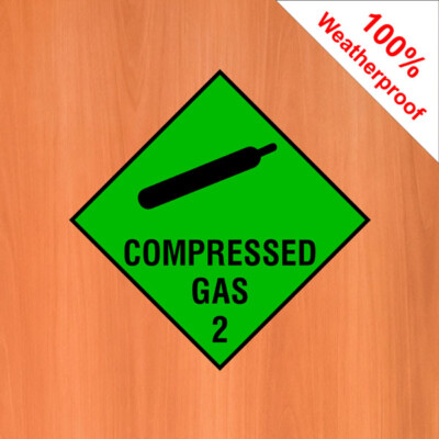 Compressed gas 2 sticker DANG023 Warning and hazard Waterproof Solvent ...