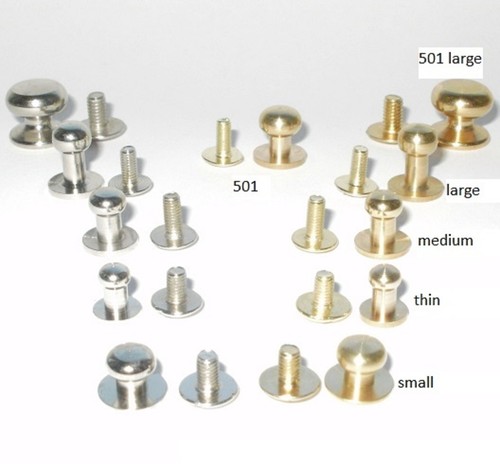 GENUINE SOLID BRASS SAM BROWN browne STUDS + NICKEL PLATED Monk / Post ...