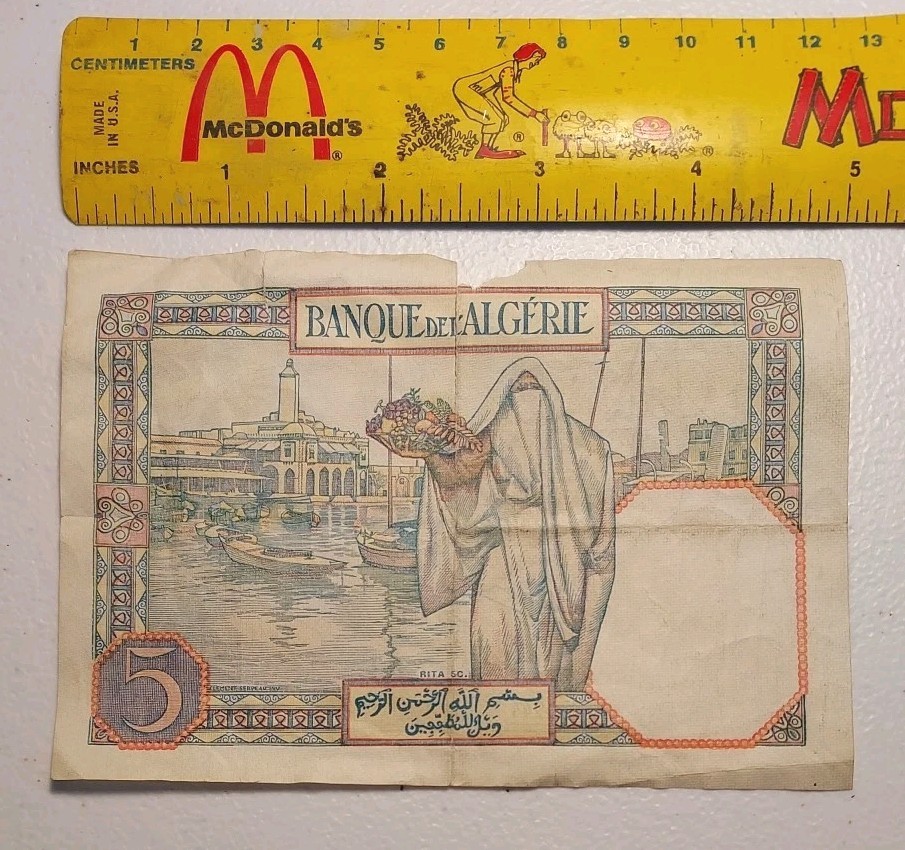 Algeria 5 Francs 1941 Banknote; Pick 77b | eBay