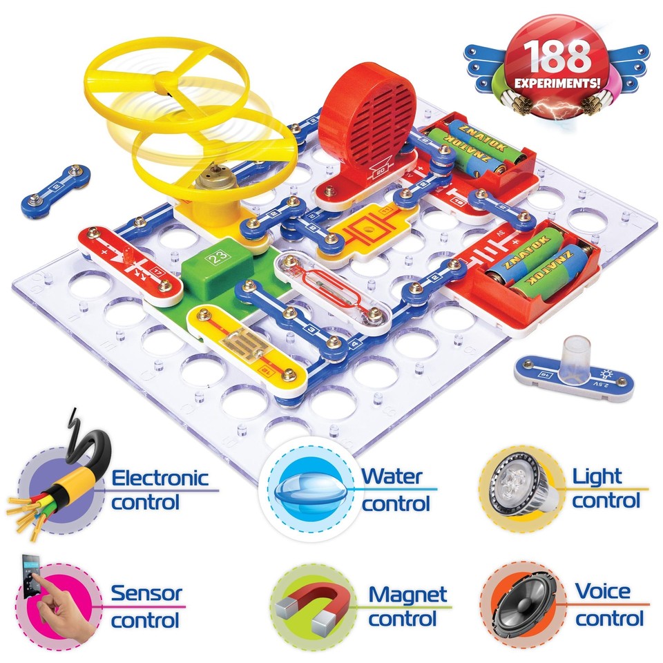 Science Kidz Electro Snaps 188 Experiments Kit - Electronic Circuit Set ...