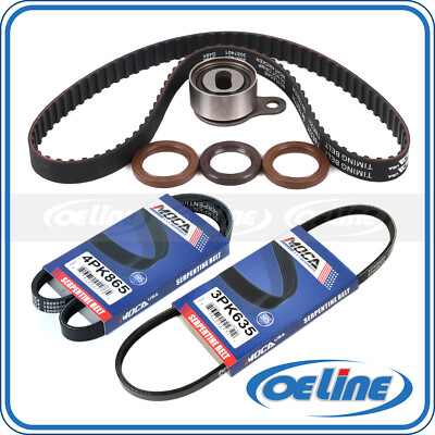 For 89-92 Toyota Corolla 1.6L Timing Belt Kit 2X Serpentine Belt 4PK865 ...