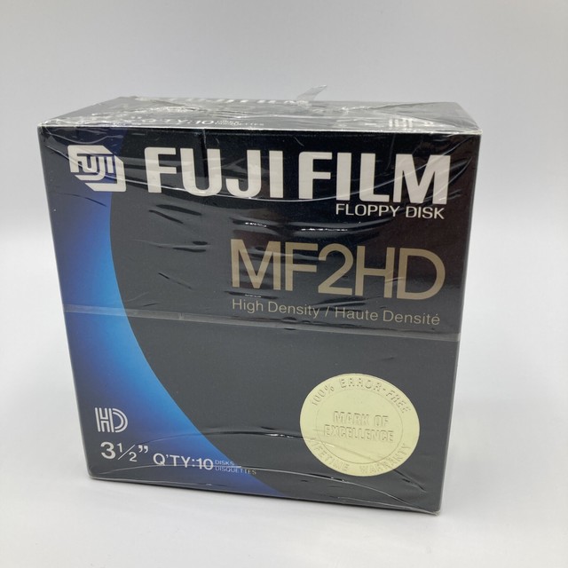 10 PK Fujifilm Mf2hd Floppy Diskettes Disk 3.5" Double Sided High ...
