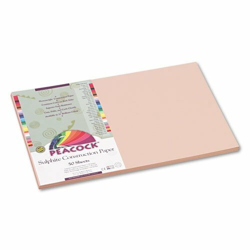Pacon Peacock Sulphite Construction Paper, 76 lbs, 12x18, Light Brown ...