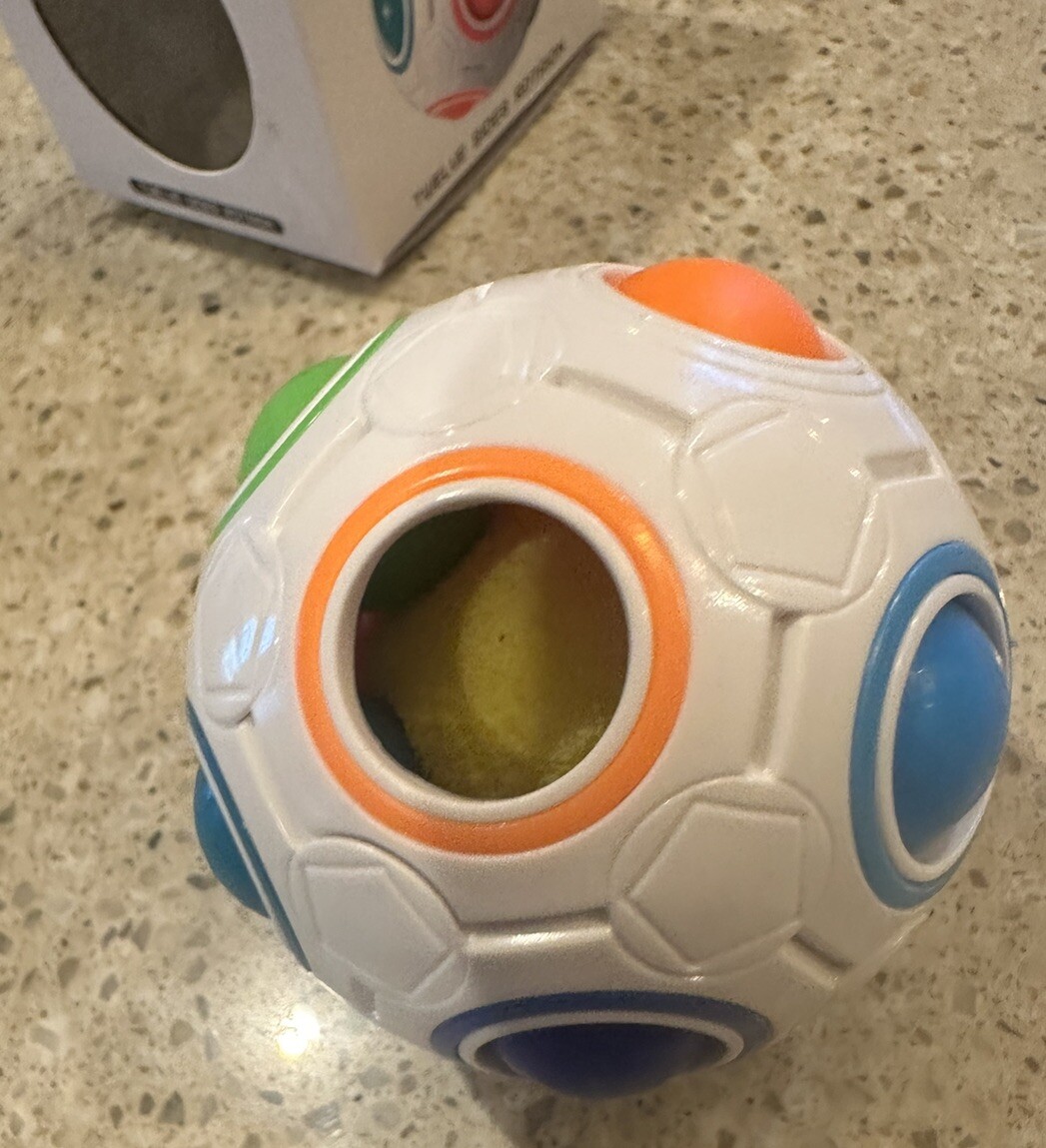 Football Fidget Cube ~ Toy Push Pop Magic Ball Puzzle 12 Sides Rotation ...