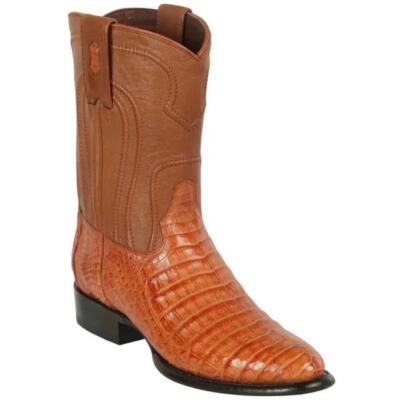 Los Altos COGNAC CAIMAN Crocodile Belly Roper WESTERN Boot Round Toe EE ...