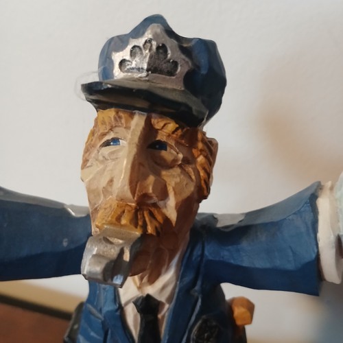 Vintage David Frykman Wood Carved Police Officer Patrol man | eBay