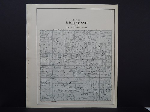 Wisconsin Walworth County Plat Map Richmond Township 1921 K19#58 | eBay