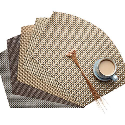 Round Table Placemats Set of 6 Wedge Placemats Heat Resistant Table ...