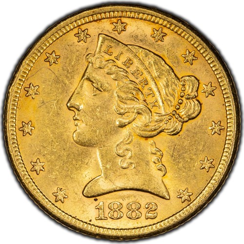1882 United States $5 Half Eagle Gold Coin | eBay