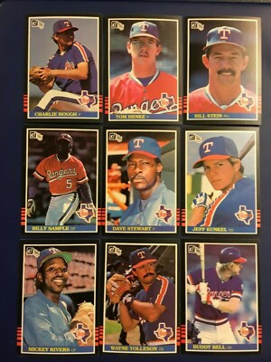 1985 Donruss TEXAS RANGERS Complete Team Set 25 BUDDY BELL, STEWART ...