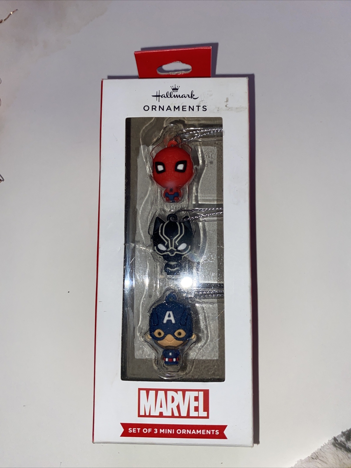 Hallmark Mini Marvel Spiderman Black Panther Captain America Ornament Set | eBay