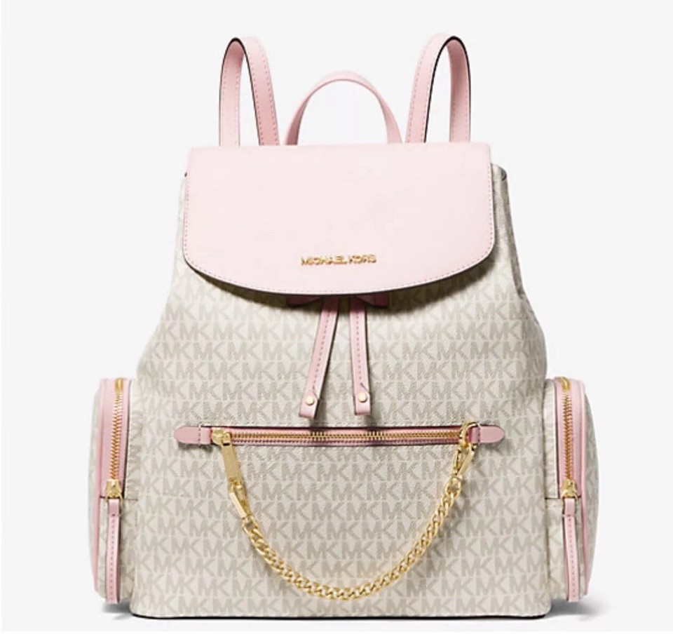 Michael Kors Backpack Jet Set Mk Logo Large Chain Backpack | eBay