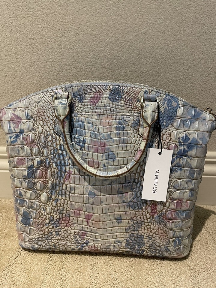Brahmin Large Duxbury Reverie Melborne Leather Satchel NWT Marble | eBay