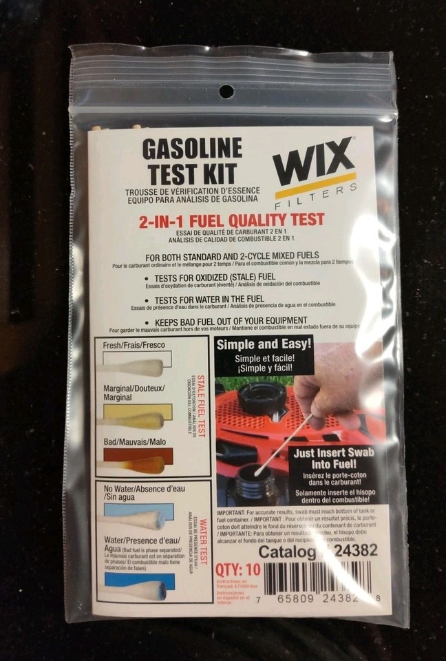 WIX 24382 Gasoline 2-in-1 Fuel Quality Test Kit . 10 Swab Kit . Easy ...