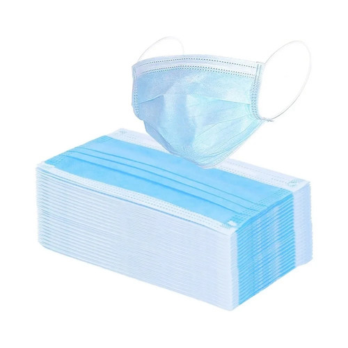 50 x Blue Disposable Face Masks 3 Ply Breathable Non-Surgical Mouth ...