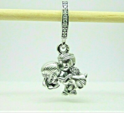 Authentic Pandora #798896C01 Married Couple Dangle Charm with Clear CZ ...