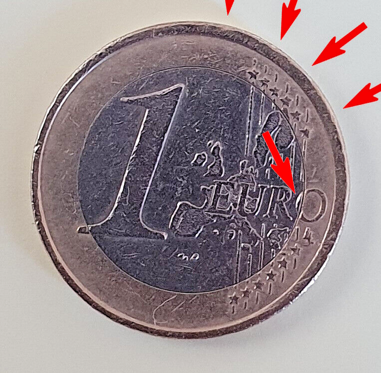 1 Euro Coin 1999. France - Minting Errors, Misprints on Both Sides ...