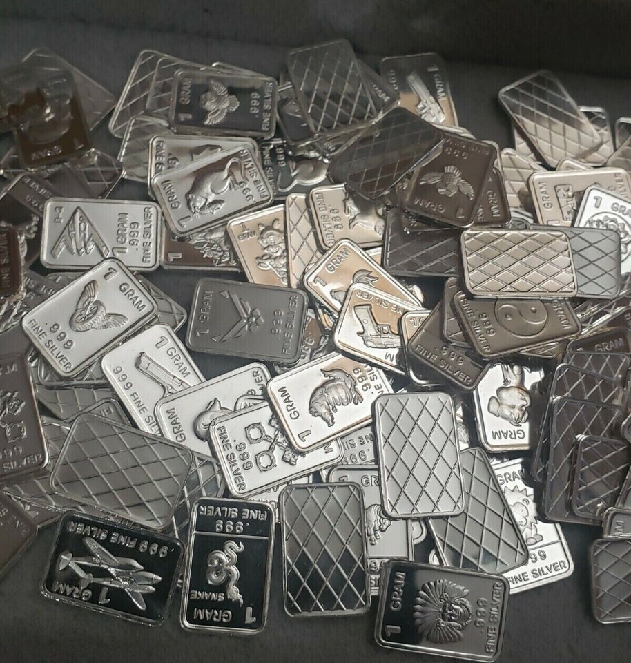 (80x) Bars Pure .999 Fine Silver Bars Bullion Estate Lot ~ Assorted ...