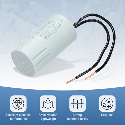 CBB60 15uF Running Capacitors, AC 450V 2 Wires 50/60Hz Cylinder 69x37mm ...