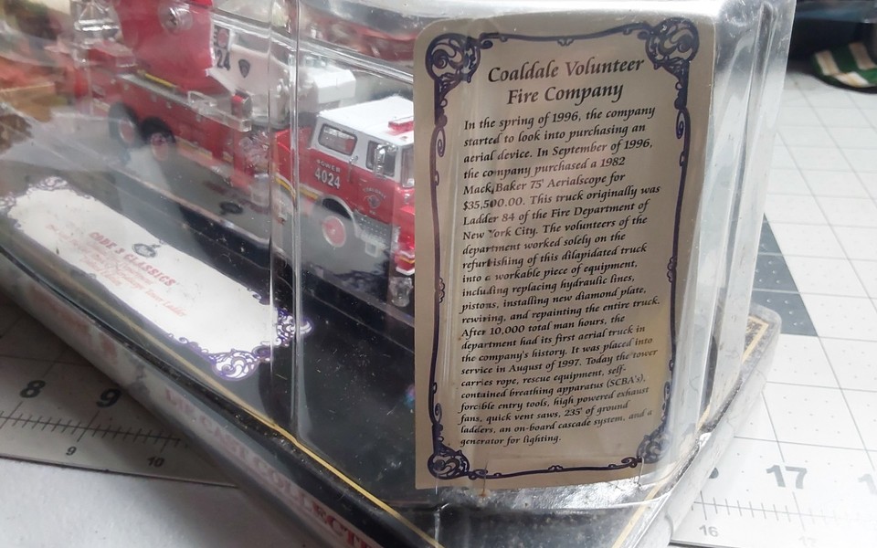 Code 3 Boxed 1:64 Coaldale Pa Fire Dept Mack CF Aerialscope Tower ...