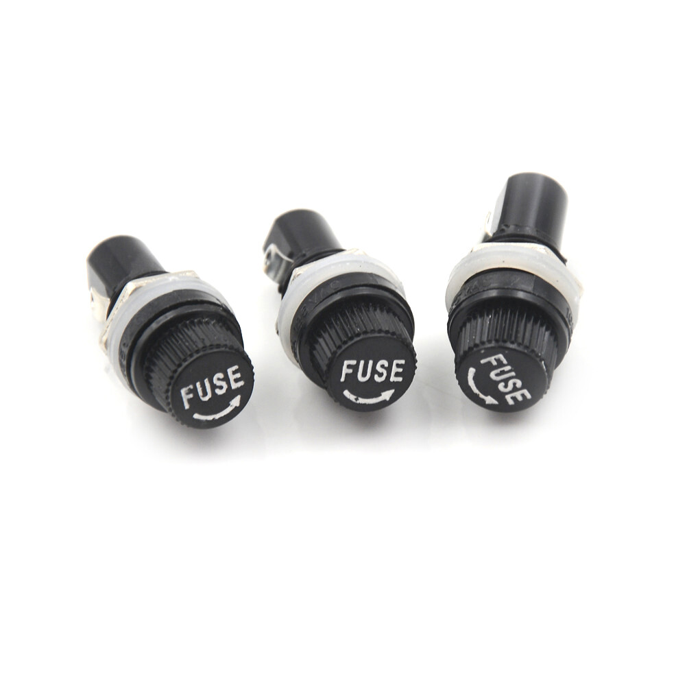 10Pcs Panel Mount Screw Cap Fuse Holder Case for Glass Tube Fuses ...