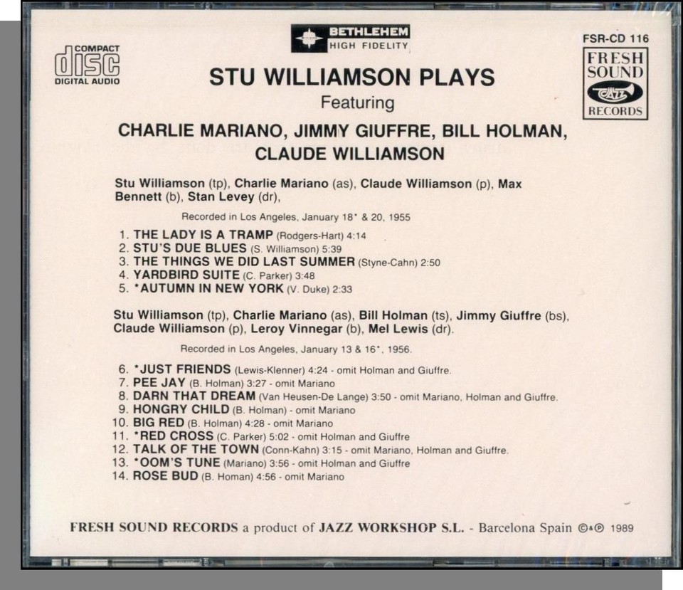 Stu Williamson - Stu Williamson Plays (1956) - New 1989 Jazz CD! | eBay