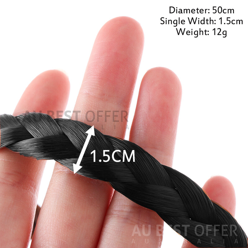 Bohemian Easy Wear Hairband Elastic Twist Braided Hair Wig Black ...