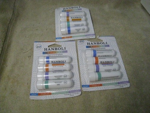 Hanboli Nasal Sticks 100% Natural 4 flavors (12pc) Breathing Breath ...