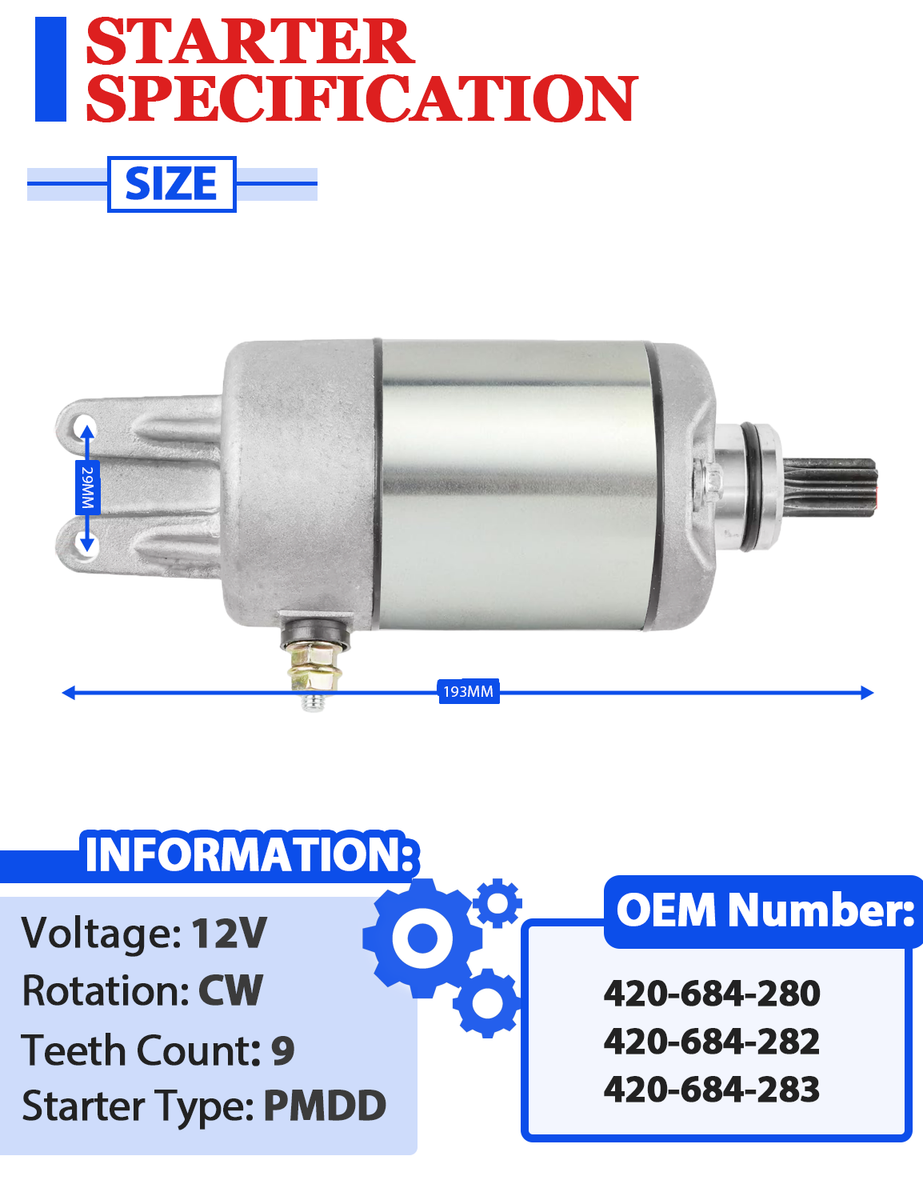 Honda Fourtrax Trx 420 Starter Starter For Honda Rancher 420 07-14 ...