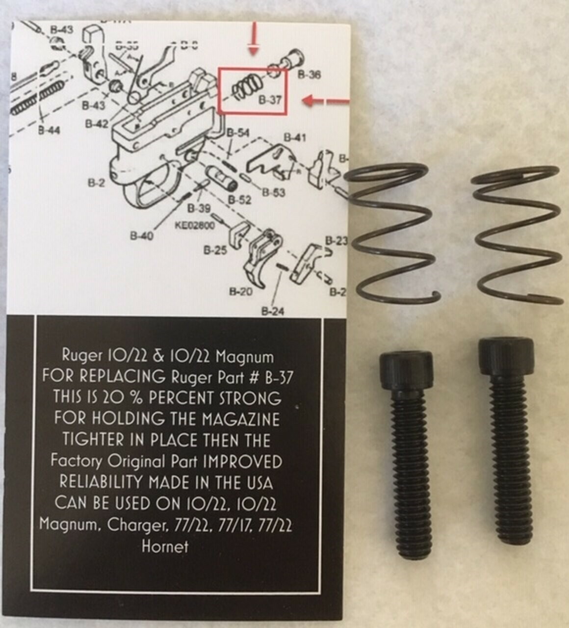 Ruger 10/22 Magazine Release spring 20% stronger 2pk w/bonus stock ...