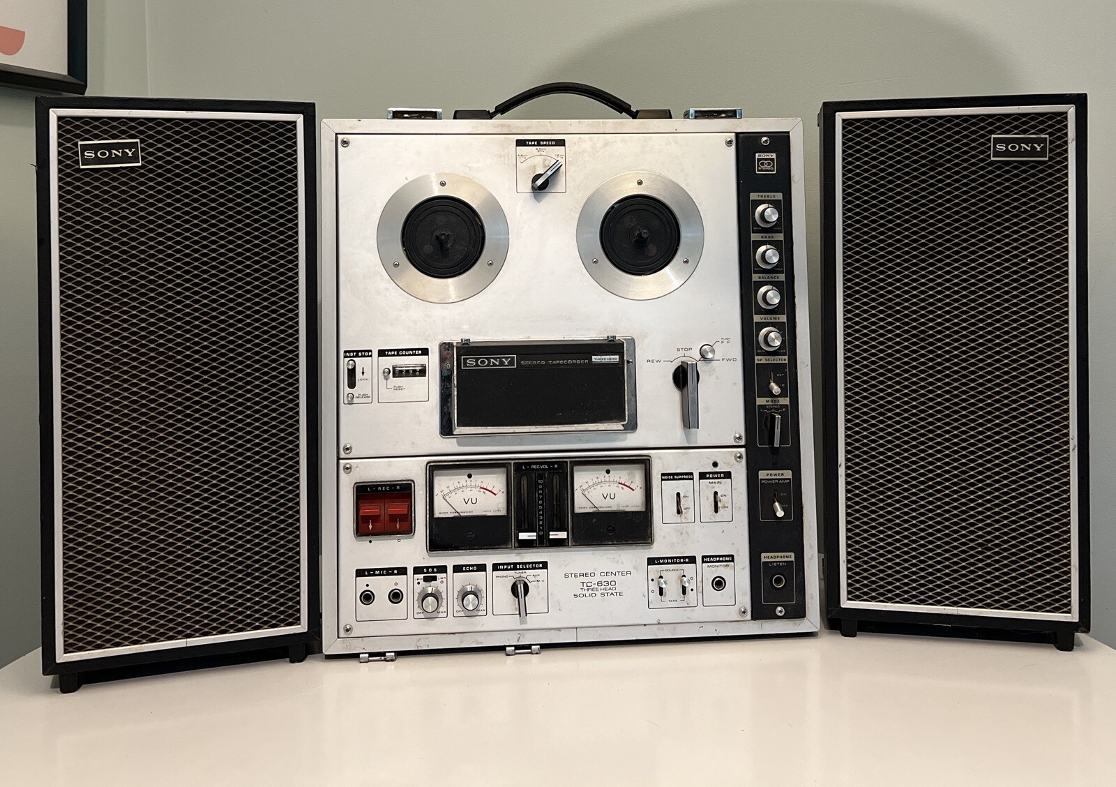 Sony TC-630 Reel to Reel Tape Recorder Player with Speakers Parts Only ...