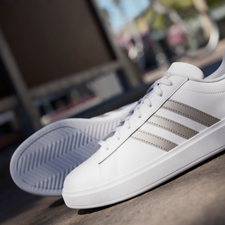 Adidas Women's Grand Court 'White Platinum Metallic' Shoes GW9215 | eBay