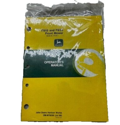 John Deere F915 F935 Front Mower Service Operators Technical Manual ...